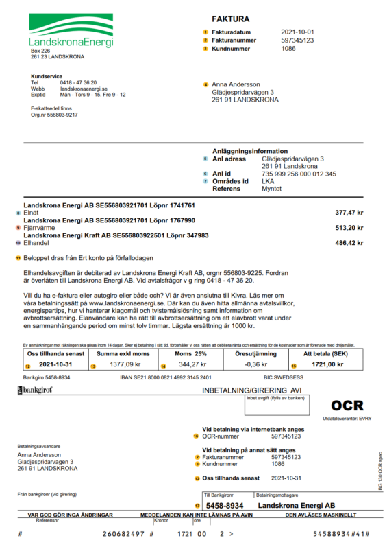 Faktura – Landskrona Energi